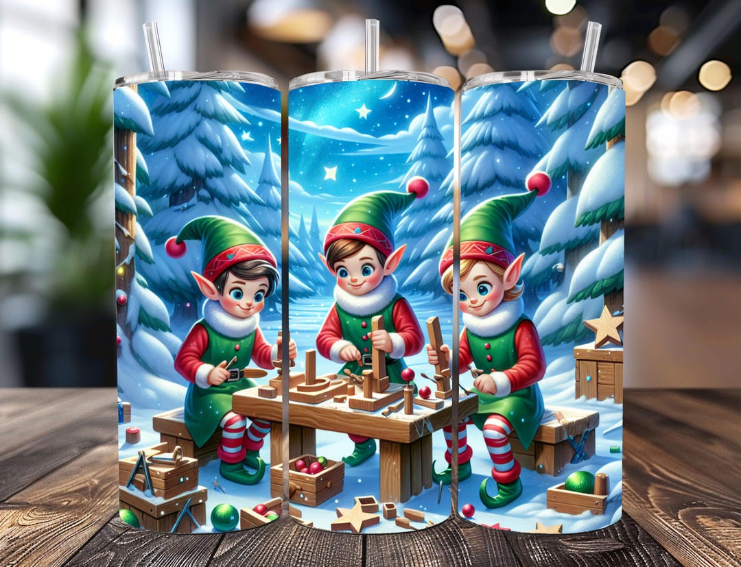 Christmas Elves Tumbler Wrap, Elves Hot Cocoa PNG Digital Download for ...