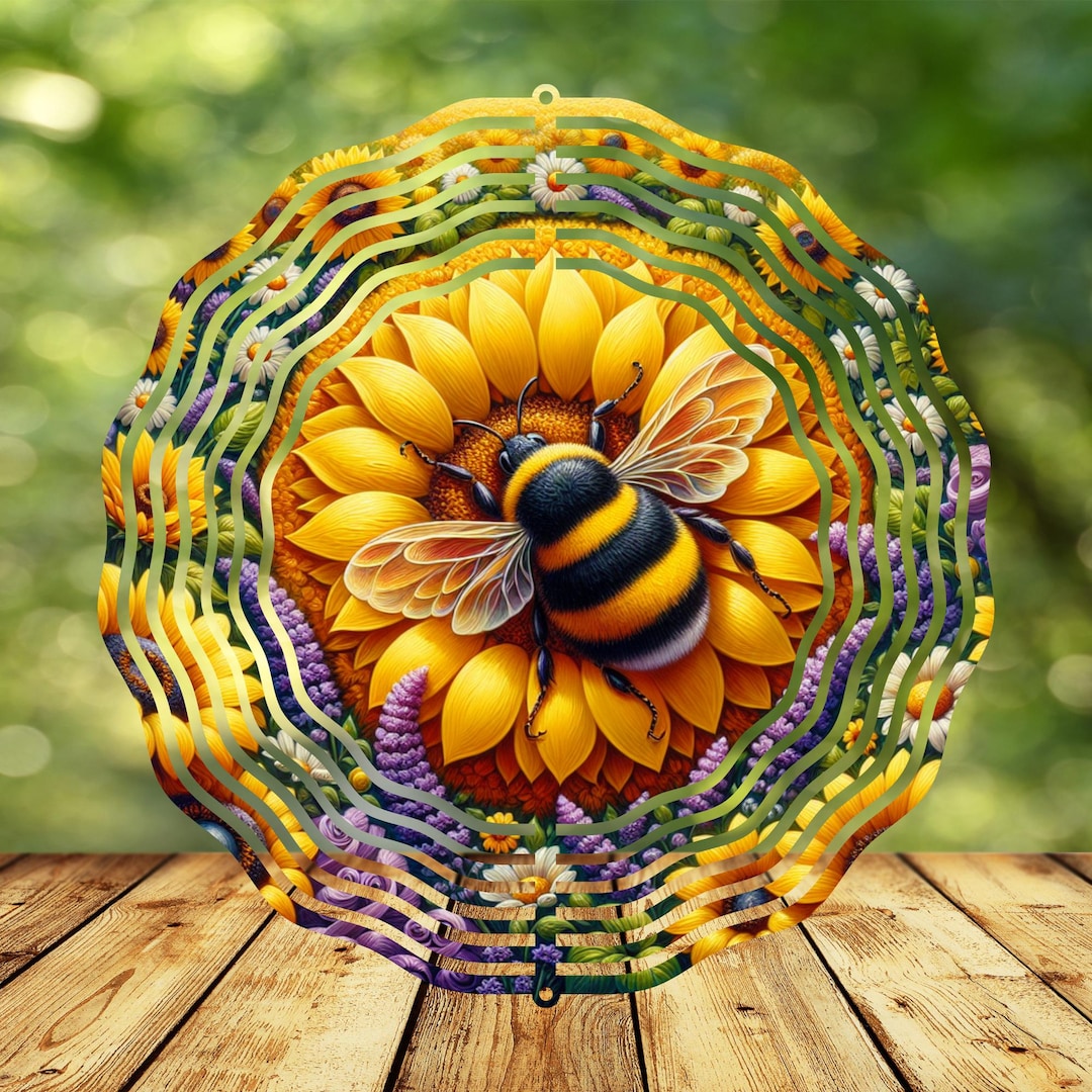 Bee Wind Spinner PNG - Bee Sublimation Design- Spring Hanging ...