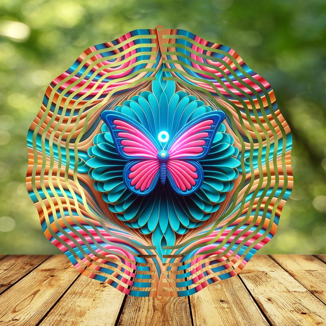 Butterfly Spinner PNG - Butterfly Sublimation Design - Spring Hanging ...