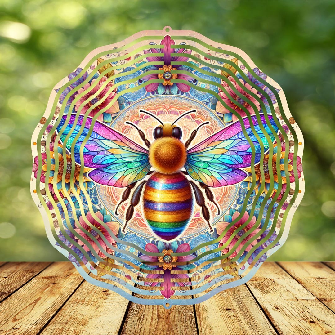 Bee Wind Spinner PNG - Bee Sublimation Design- Spring Hanging ...