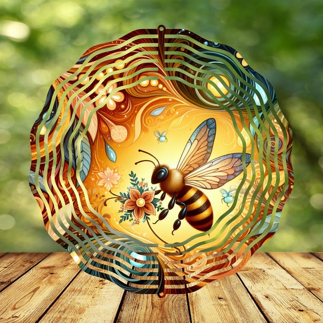 Bee Wind Spinner PNG - Bee Sublimation Design- Spring Hanging ...