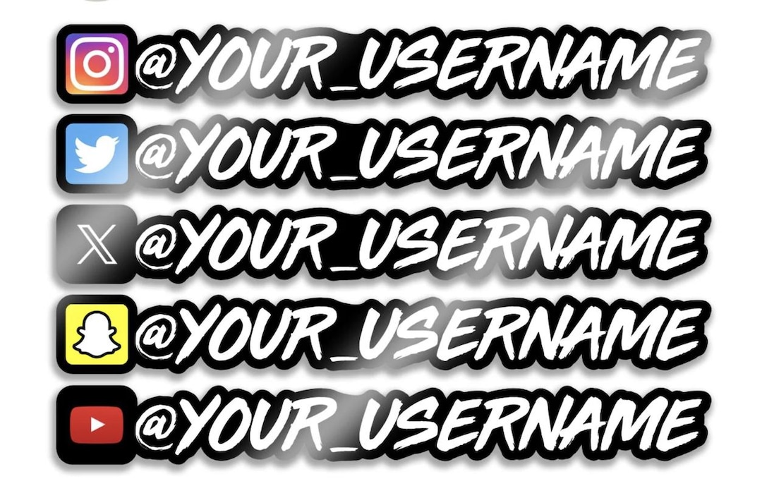 CUSTOM WATERPROOF! Social Media Decal Sticker - Username, Brand, Social ...