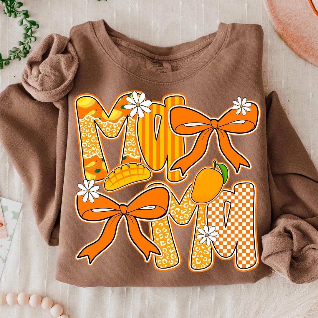 Preppy Mama Mango Fruit Coquette PNG, Cute Mango Floral Mama PNG ...