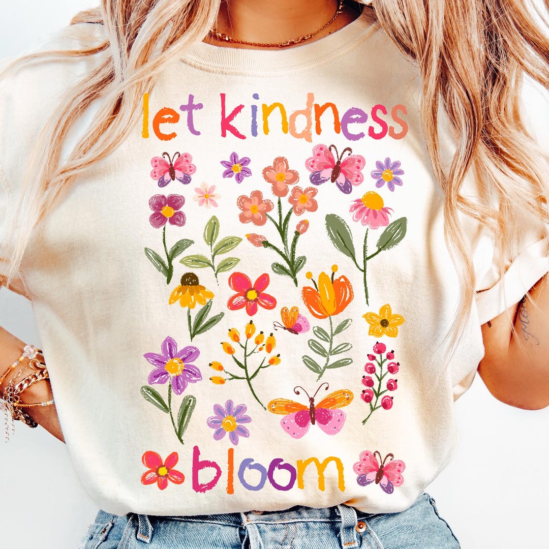 Let Kindness Bloom Png, Crayon Flower Png, Boho Flower Png, Floral Png ...