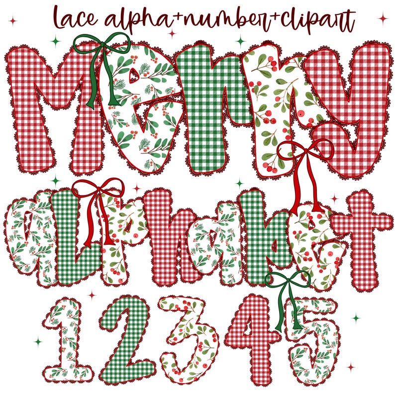 Christmas Lace Alphabet PNG, Coquette Bubble Letters A-Z & Numbers 0–9 ...