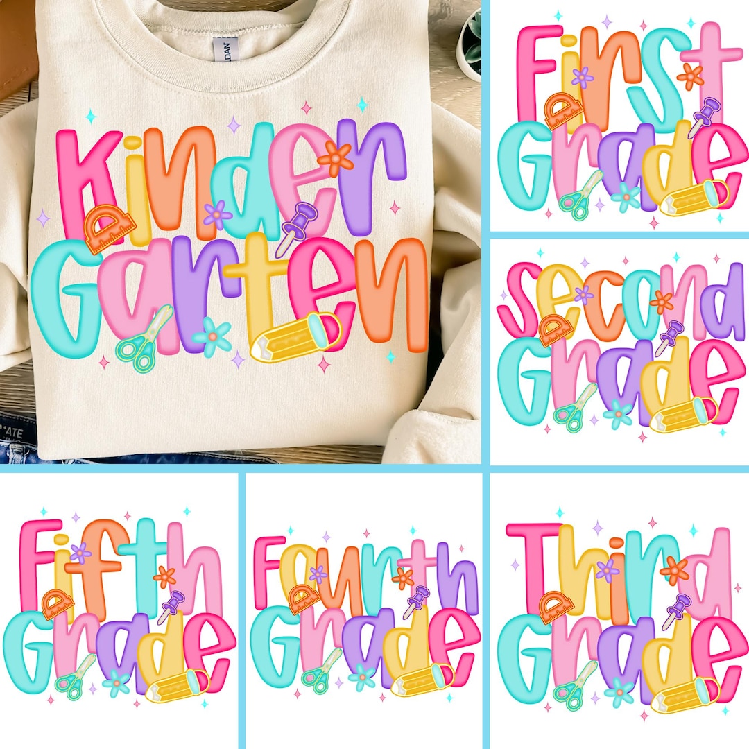 Back to School PNG Bundle, Preppy Teacher & Student Shirt Designs ...