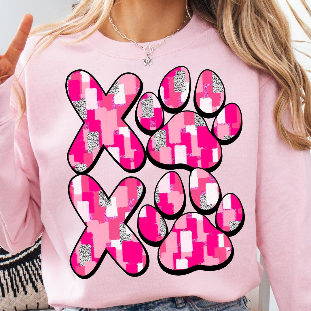 XOXO Paw Dog Valentine Png, Candy Paws Png, Dog Mom Png, Dog Paw Png ...