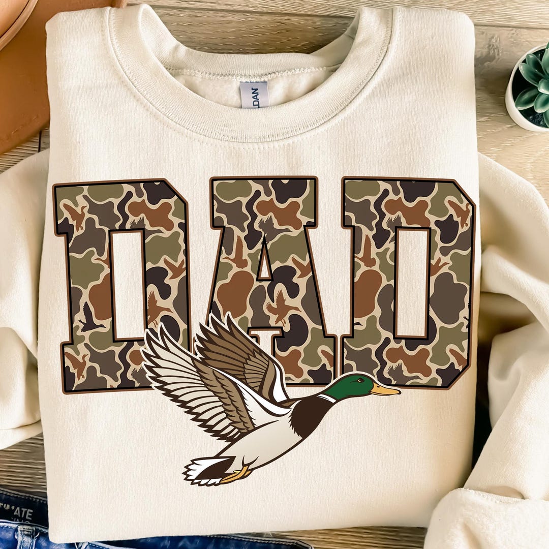 Preppy Dad 2025 PNG, Duck Hunting Dad Sublimation Design, Camo Father’s ...