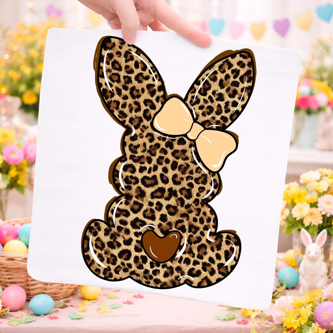 Leopard Easter Bunny PNG Design, Leopard Bunny With Bow, Coquette ...