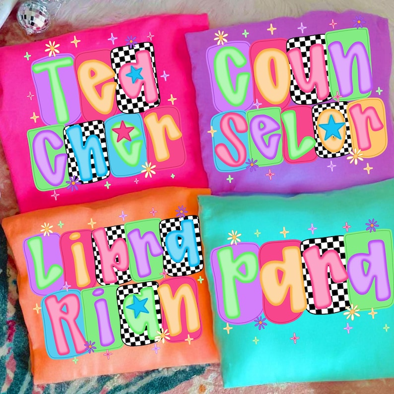 Preppy School Occupation PNG Bundle, Back to School Teacher Librarian ...