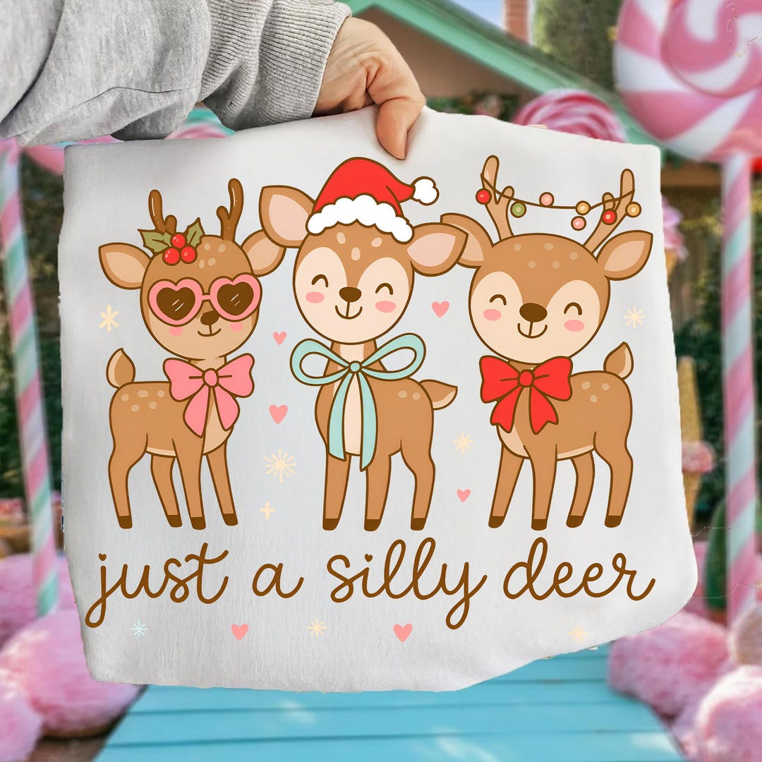 Just a Silly Deer Christmas Png, Retro Christmas Coquette Png, Funny ...