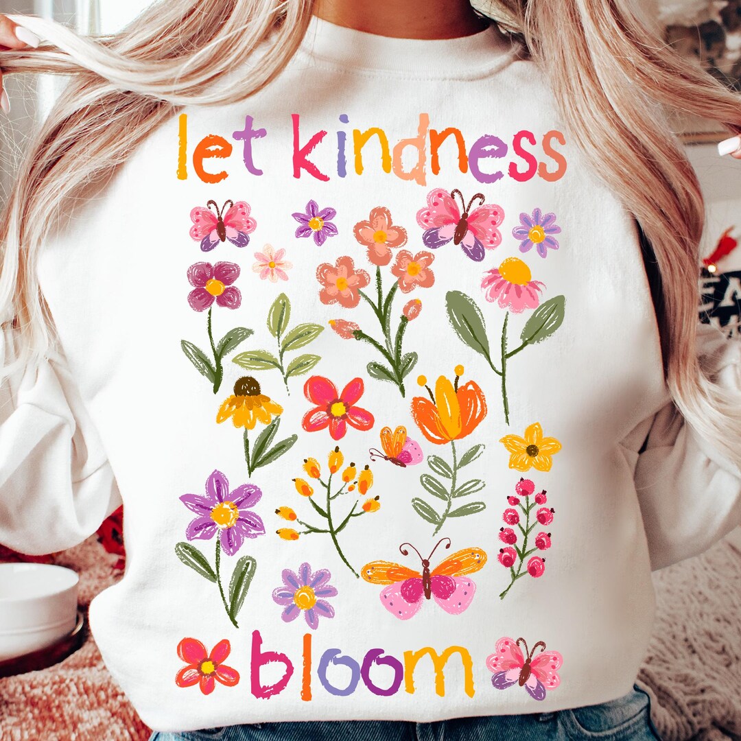 Buy Let Kindness Bloom Png, Crayon Flower Png, Boho Flower Png, Floral ...