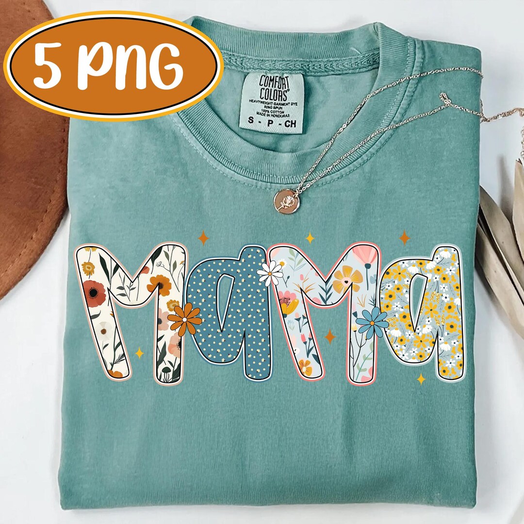 Preppy Mama Floral Bundle PNG, Retro Christian Mother's Day Design ...