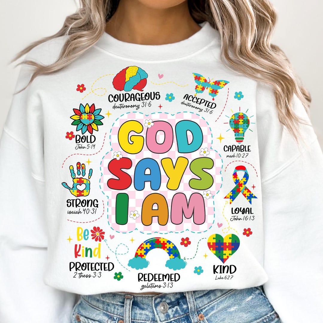 God Says I Am Png, Autism Awareness Month Png, Autism Teacher Png ...