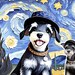 Starry Night Pet Portrait From Photo, Custom Pet Digital Art, Portrait ...