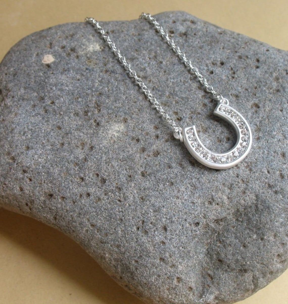 Horseshoe Necklace Rhinestone Necklace Lucky Gifts Gifts | Etsy
