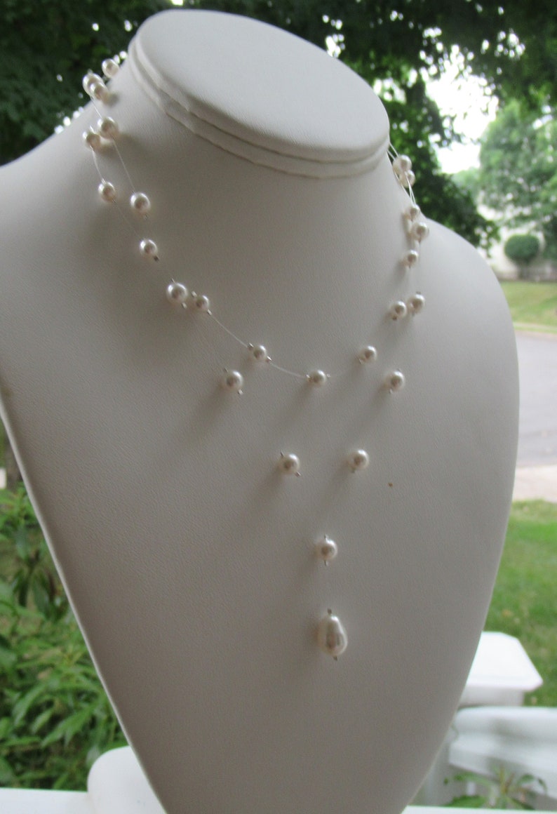 Bridal Illusion Necklace, Floating Necklace, Invisible Necklace, Bridal ...