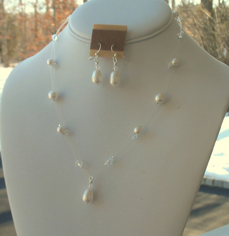 Illusion Necklace Floating Necklace Invisible Necklace Bridal Jewelry ...