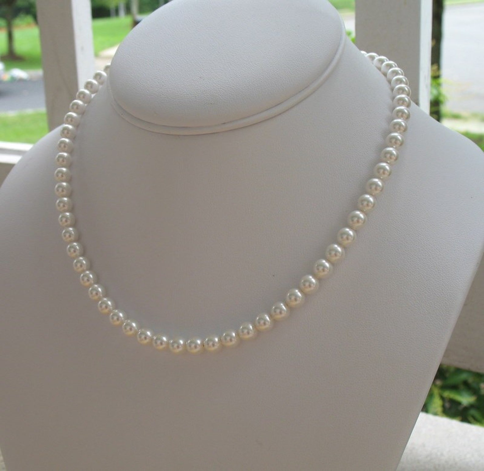 Pearl Necklace Single Strand Pearl Necklace Bridal Necklace | Etsy