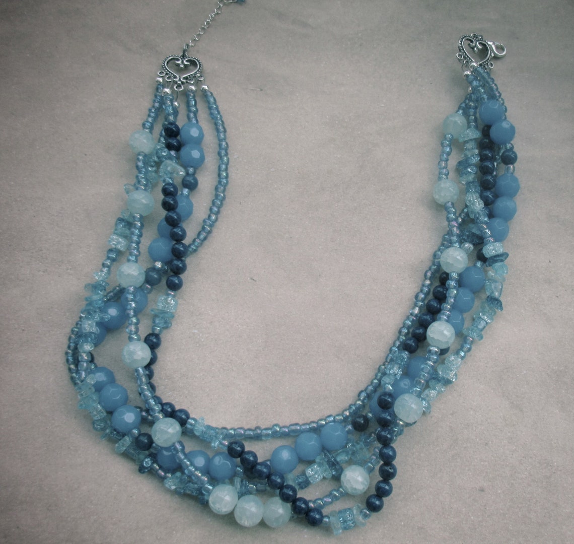 Chunky Blue Necklace Blue Statement Necklace Bold Navy Jewelry | Etsy