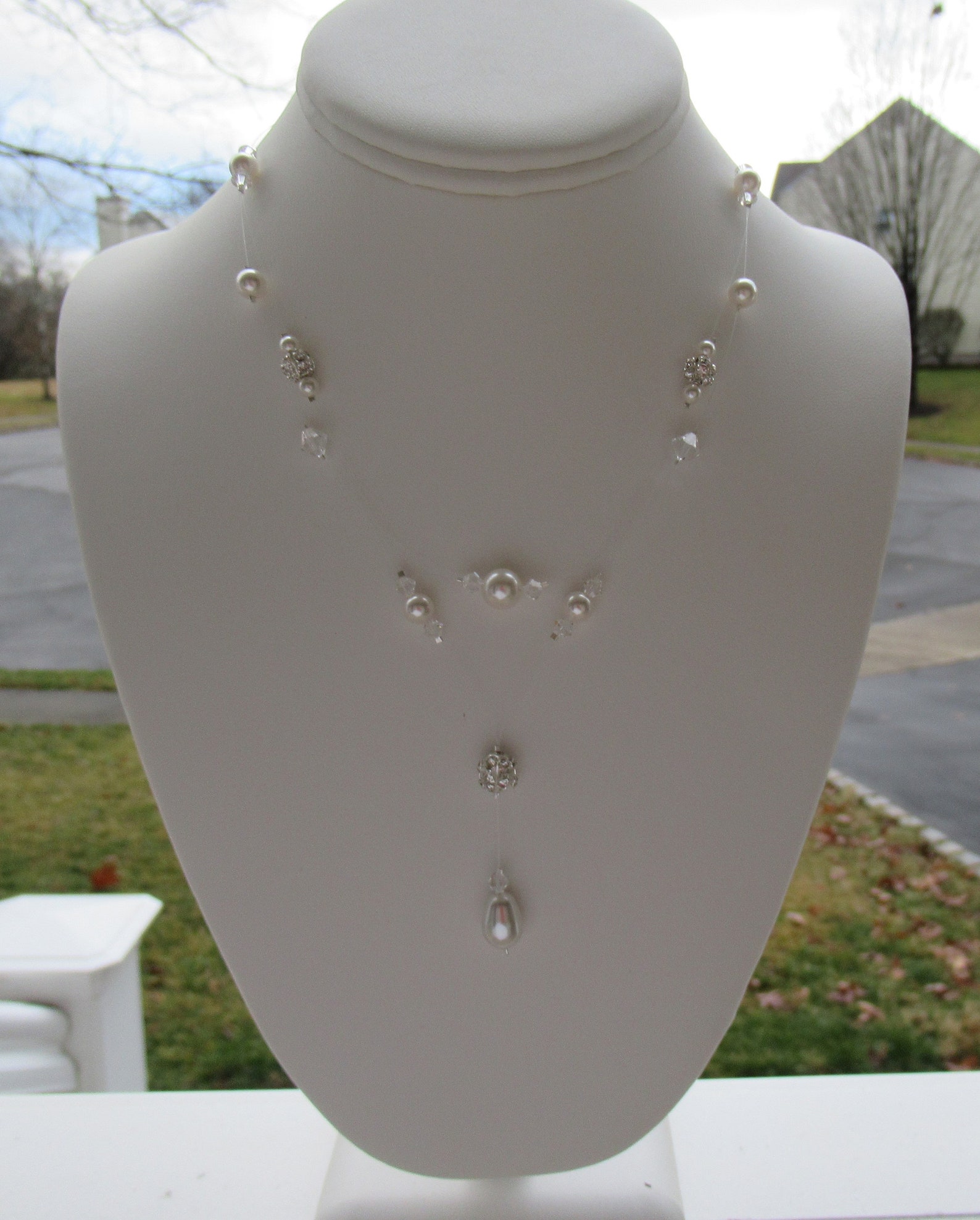 Bridal Illusion Necklace Floating Necklace Invisible | Etsy