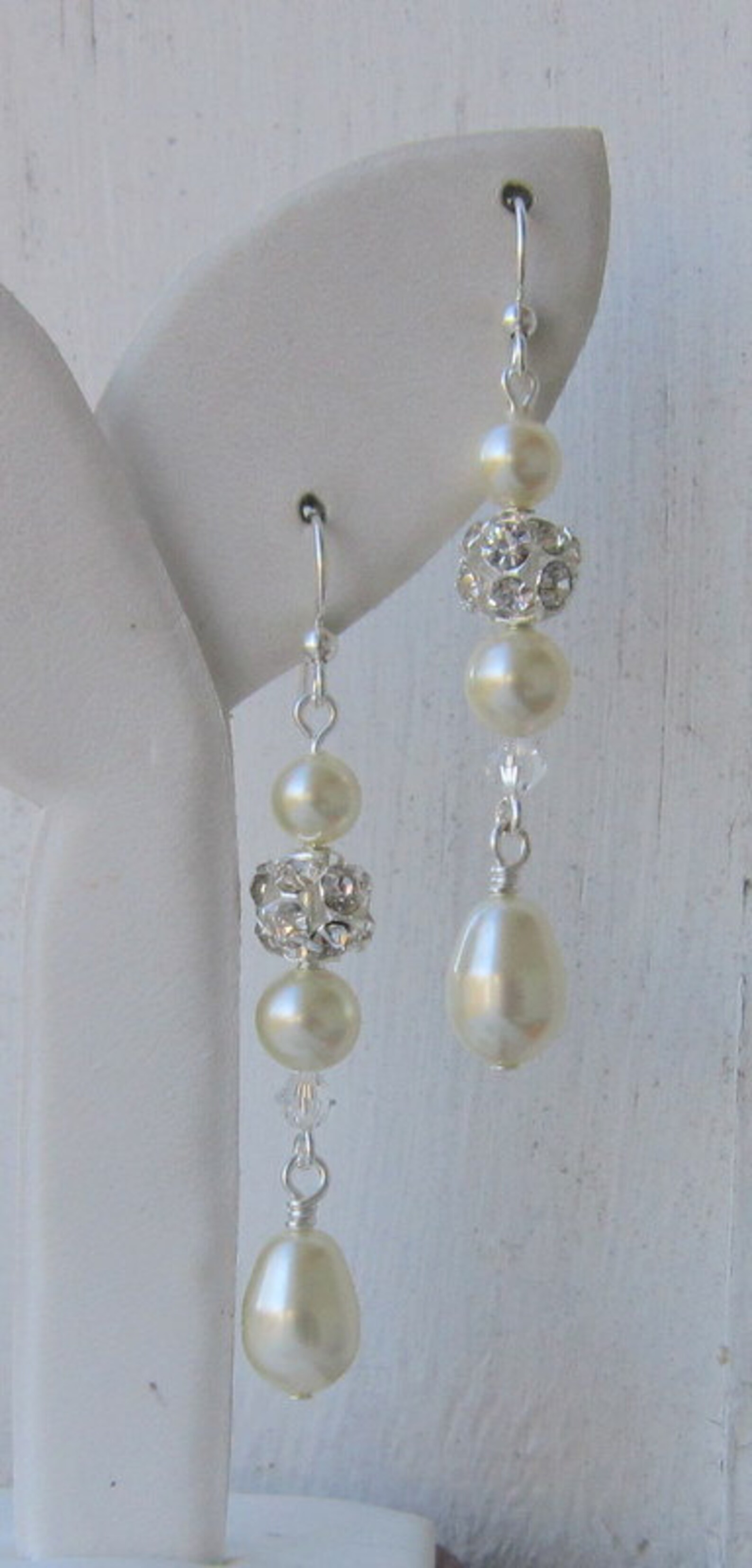 Pearl Bridal Earrings Long Pearl Earrings Bridal Jewelry | Etsy