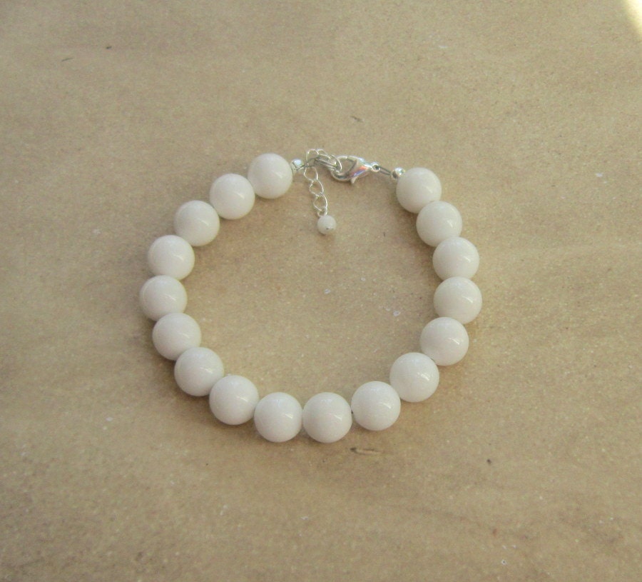 White Bracelet Opaque White Jewelry Chalk White Jewelry - Etsy