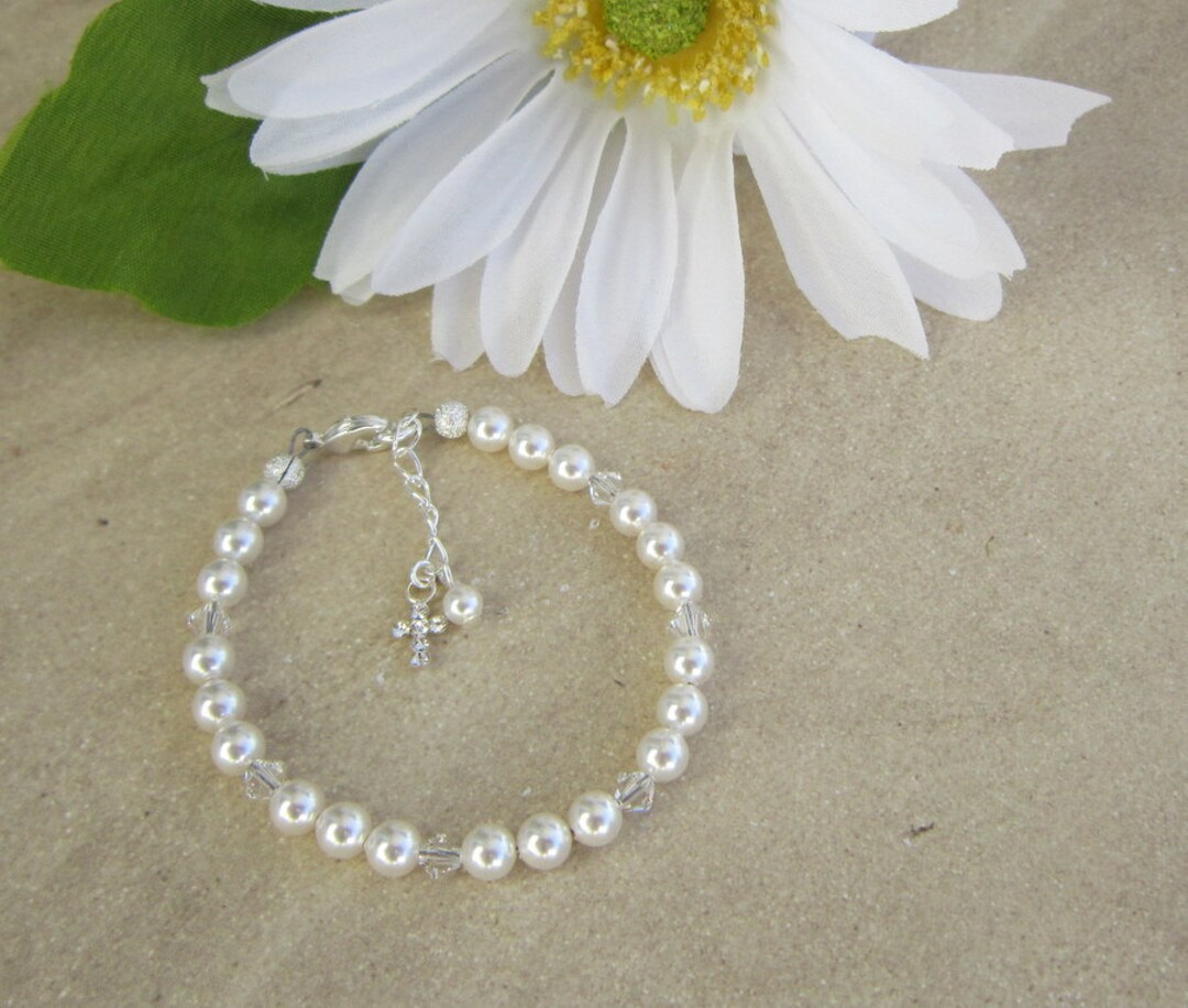 First Communion Bracelet, Girls Pearl Bracelet, Girls Bracelet ...