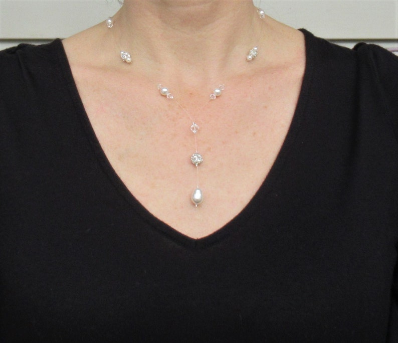 Bridal Illusion Necklace Floating Necklace Invisible - Etsy