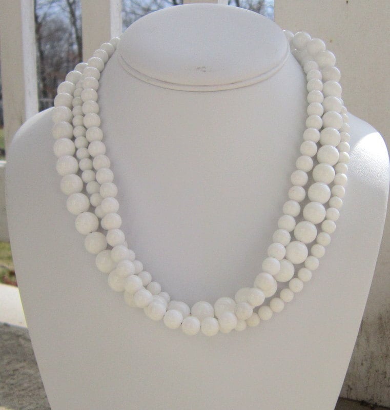 White Bracelet Opaque White Jewelry Chalk White Jewelry - Etsy