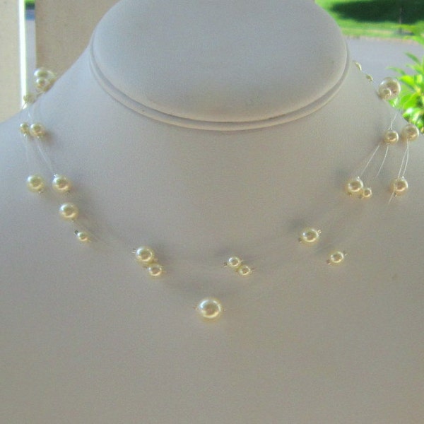 Invisible Floating Pearl Necklace - Etsy