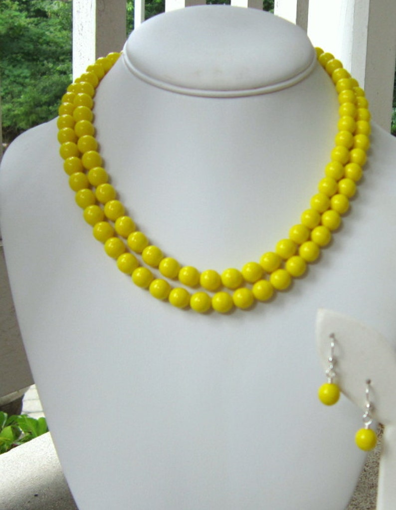 Bright Yellow Necklace Bright Yellow Jewelry Yellow - Etsy