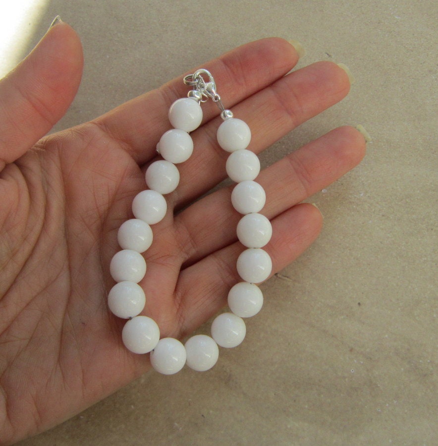White Bracelet Opaque White Jewelry Chalk White Jewelry - Etsy