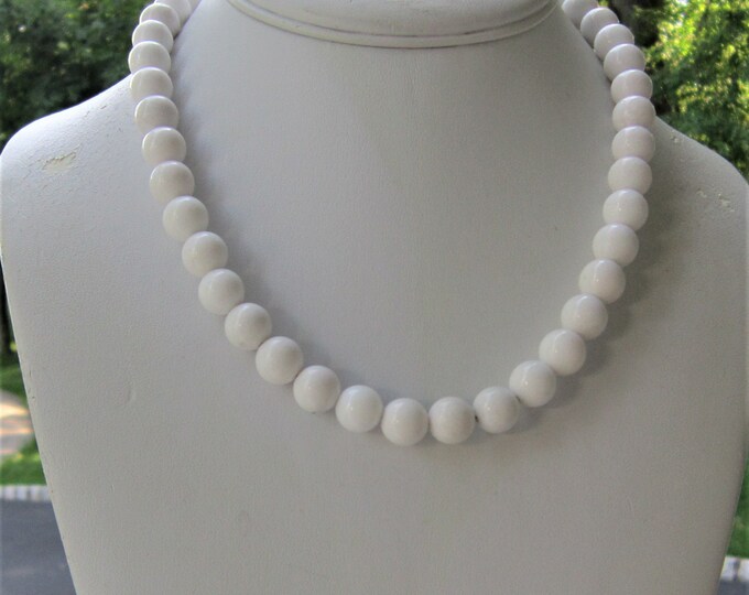 Chalk White Jewelry, White Necklace, Stark White Necklace, Opaque White ...