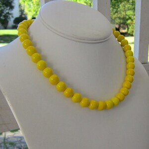 Yellow Necklace, Yellow Jewelry, Bright Yellow Single Strand Necklace ...