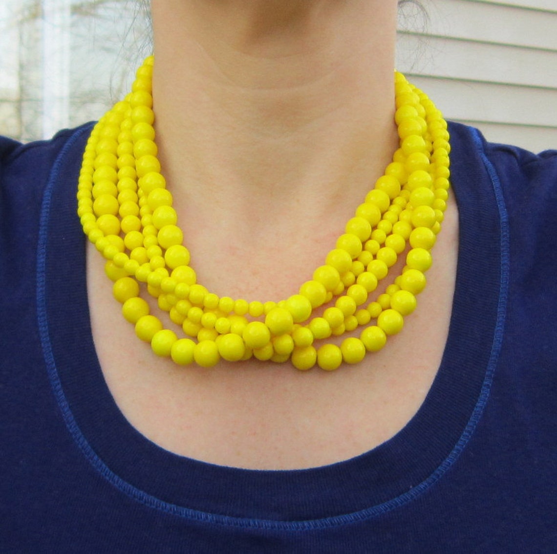 Yellow Necklace Yellow Jewelry Chunky Yellow Necklace - Etsy