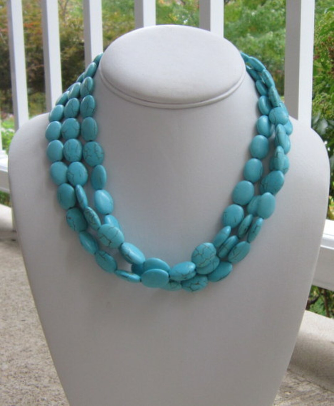 Chunky Turquoise Necklace, Turquoise Jewelry, Statement Necklace, Gifts ...