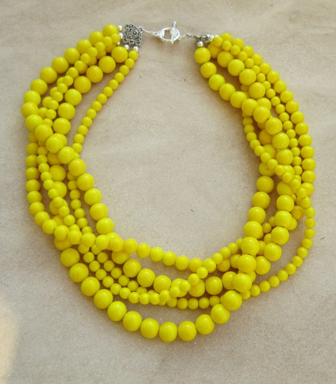 Yellow Necklace Yellow Jewelry Chunky Yellow Necklace - Etsy