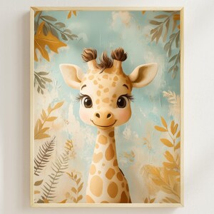 Safari Boho Nursery Wall Art Giraffe Decor, Safari Nursery Neutral ...