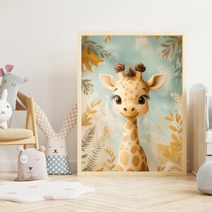 Safari Boho Nursery Wall Art Giraffe Decor, Safari Nursery Neutral ...
