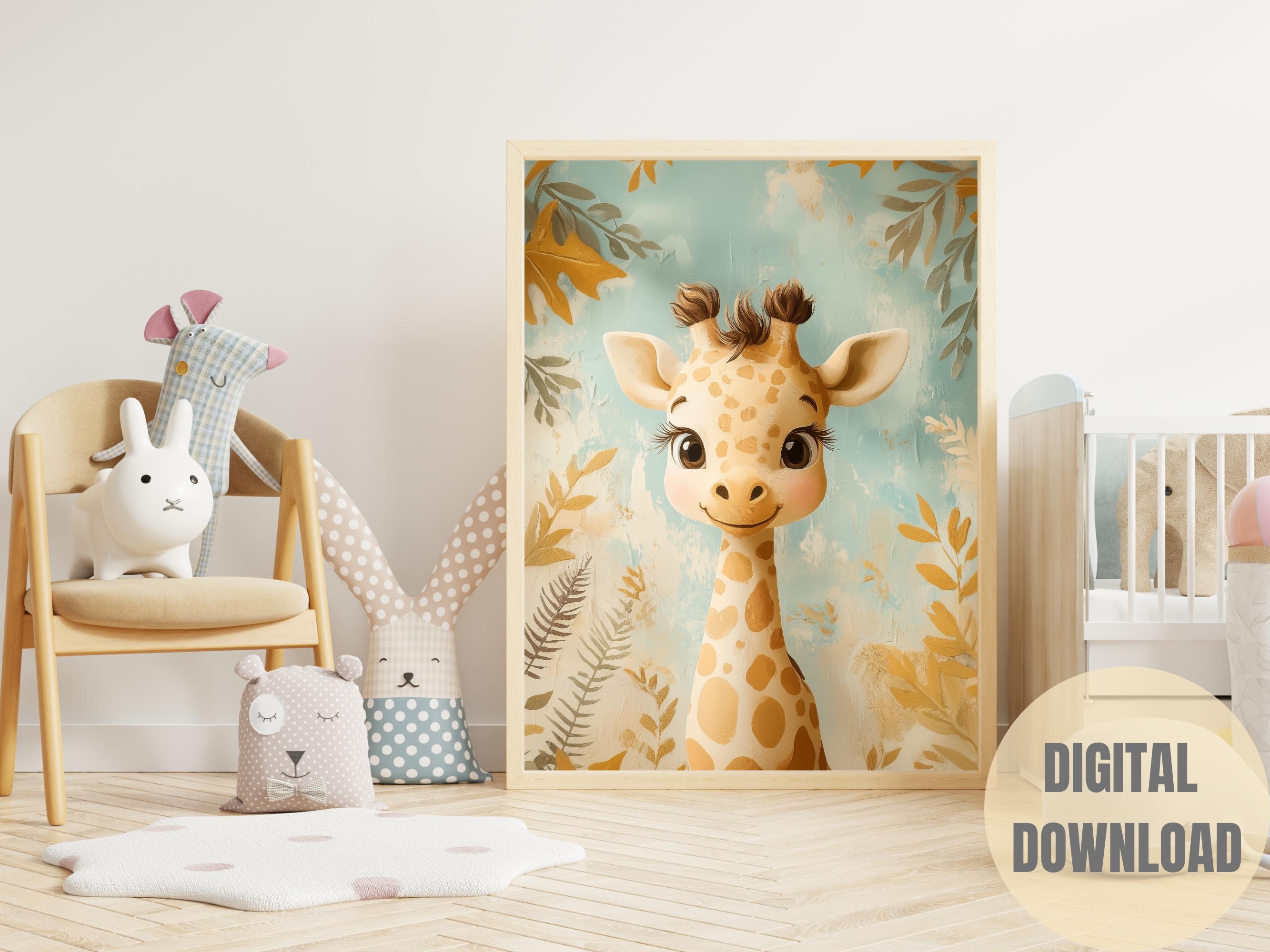 Safari Boho Nursery Wall Art Giraffe Prints, Safari Nursery Neutral ...