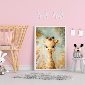 Safari Boho Nursery Wall Art Giraffe Decor, Safari Nursery Neutral ...