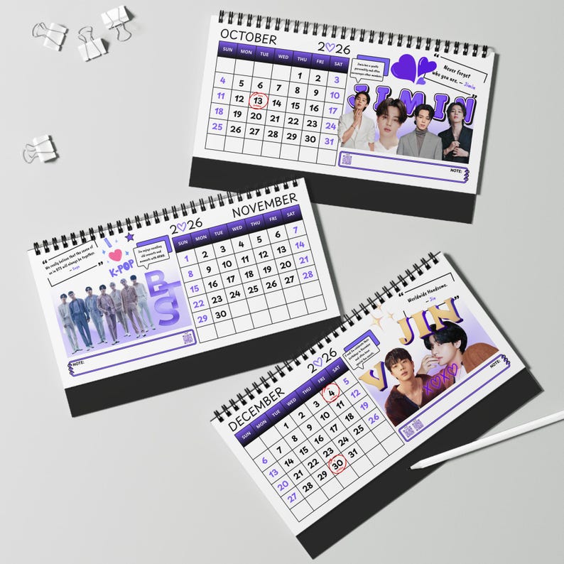 BTS Desk Calendar 2026 | Kpop ARMY Gift | Bts Merch - Etsy