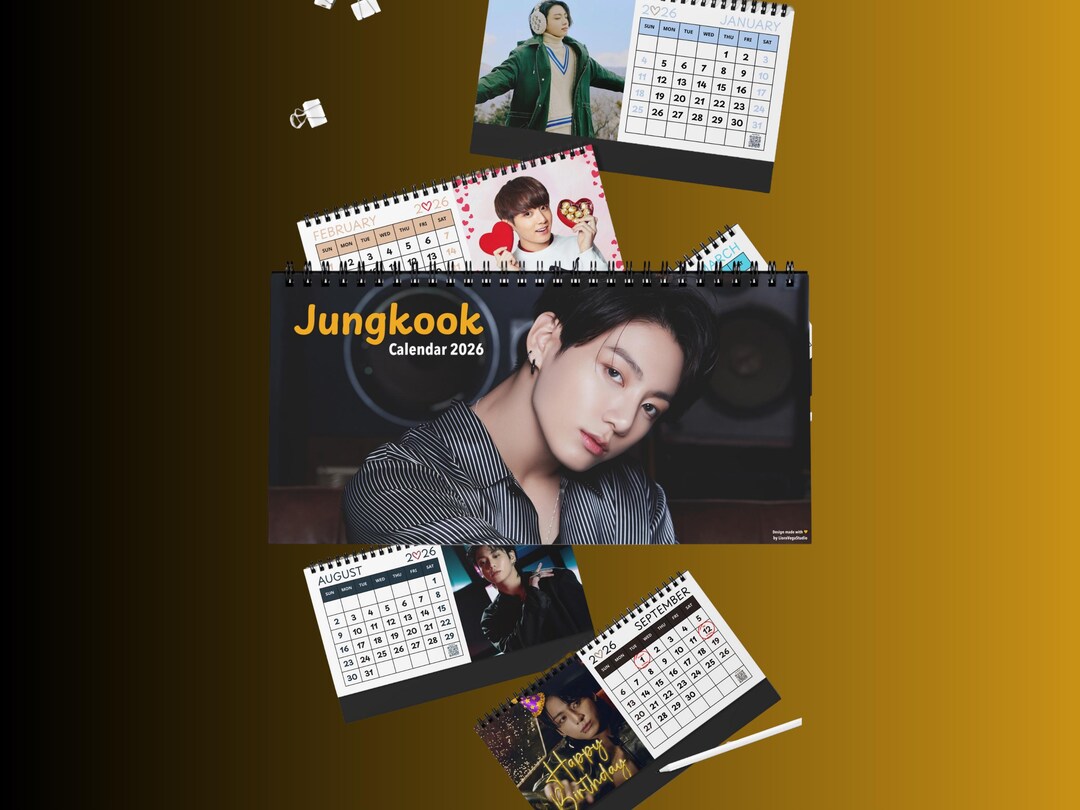Jungkook BTS Desk Calendar 2026 | Kpop ARMY Gift - Etsy