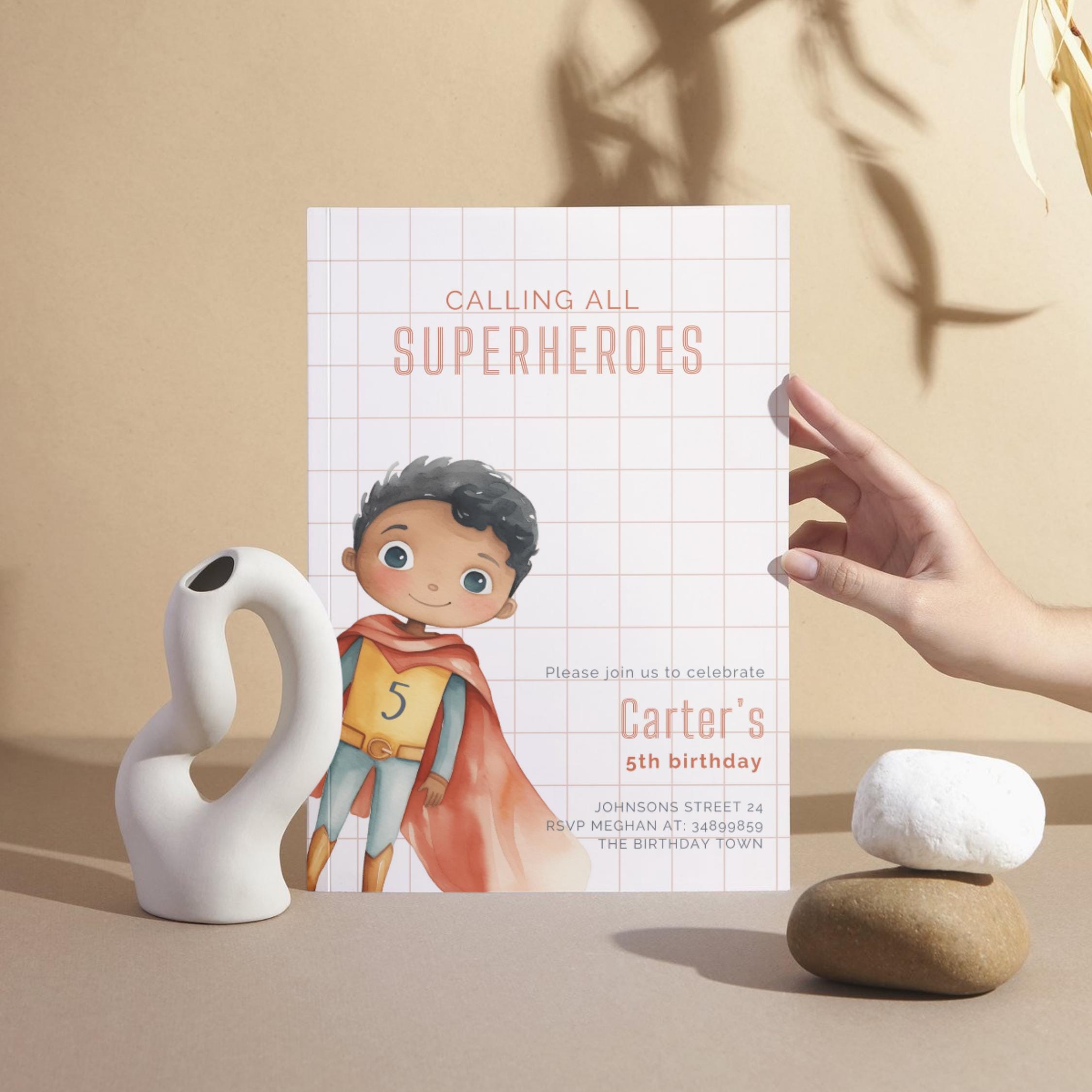 Editable Calling All Superheroes Birthday Invitation 5 is a Vibe Comic ...