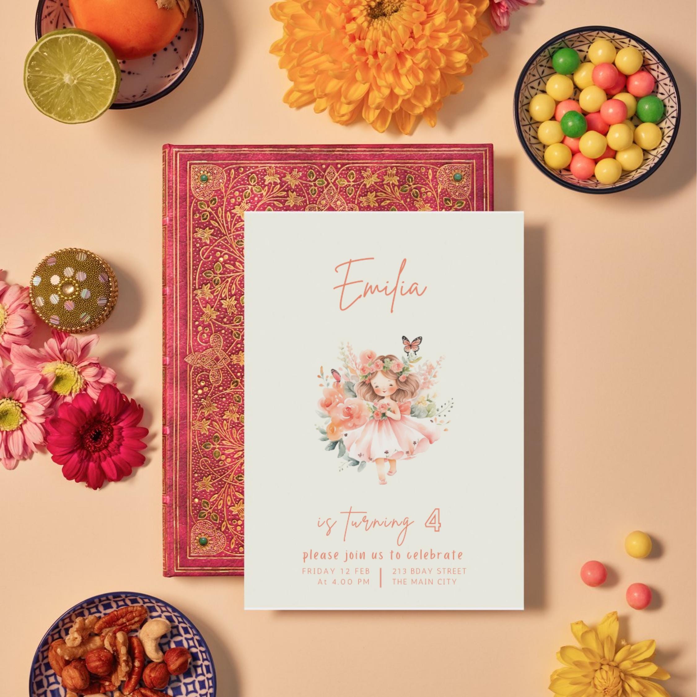 4th Birthday Invitation Four Ever Magical | Editable 4th Birthday ...
