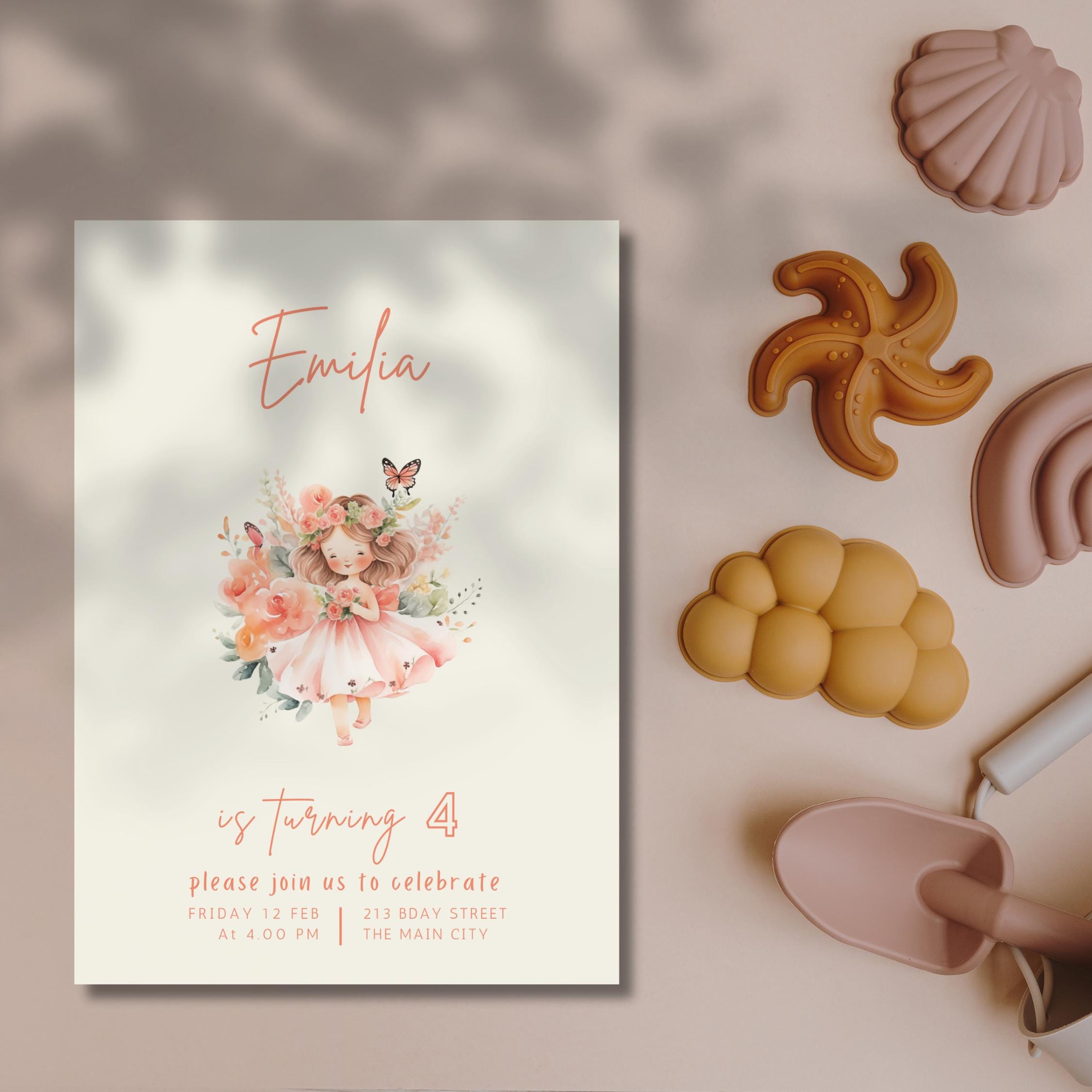 4th Birthday Invitation Four Ever Magical | Editable 4th Birthday ...