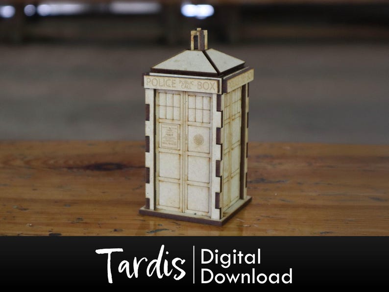 TARDIS Laser Cut 3D Model Kit - Digital File - Etsy
