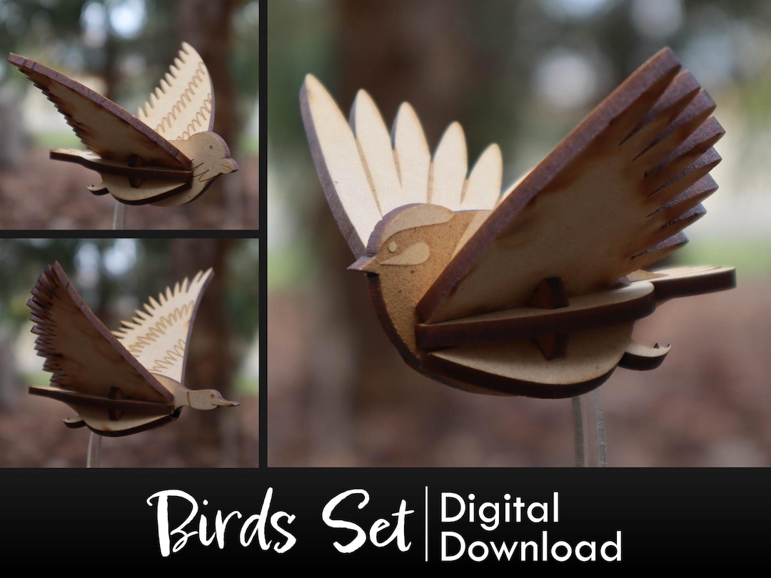 Set of Six Birds Laser Cut 3D Model Kits - Digital Files - Etsy