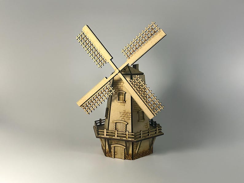 Dutch Windmill Laser Cut 3D Model Kit - Digital File - Etsy